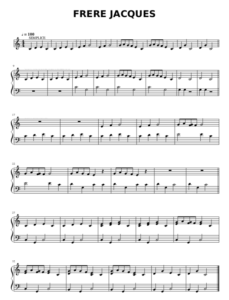 Frere Jacques - Easy Sheet Music in PDF - La Touche Musicale